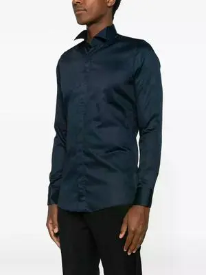CARLO PIGNATELLI Spread-collar Slim-fit Shirt