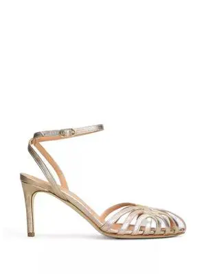 THE SELLER Caged Stiletto Heeled Sandals - Gold