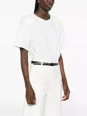 WEILI ZHENG Padded Shoulder Short Sleeve T-shirt
