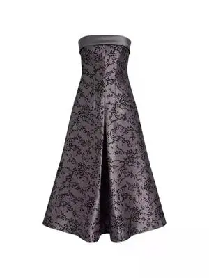 Alberta Ferretti Embellished Strapless Midi Dress - Grey
