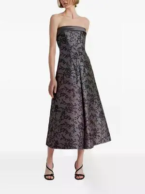 Alberta Ferretti Embellished Strapless Midi Dress