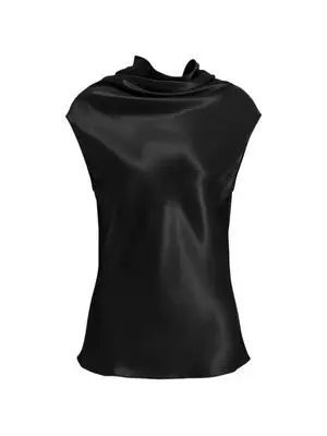 Alberta Ferretti Cowl Neck Sleeveless Top - Black