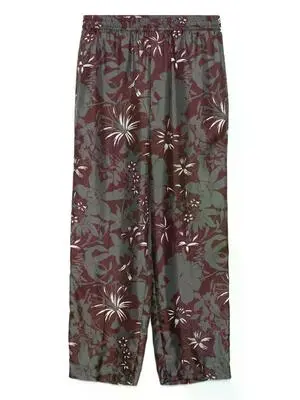 Gucci Floral Print Silk Trousers
