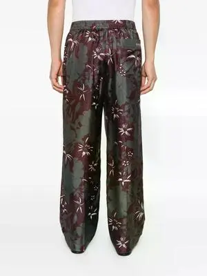 Gucci Floral Print Silk Trousers