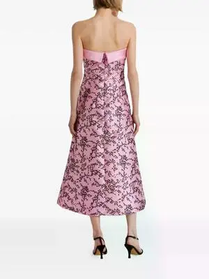 Alberta Ferretti Strapless Floral Print Dress