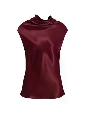 Alberta Ferretti Sleeveless Cowl Neck Blouse - Red