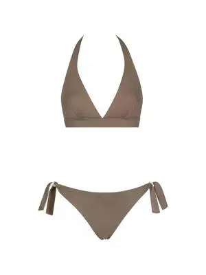 FISICO Halterneck Bikini With Side Ties - Neutrals