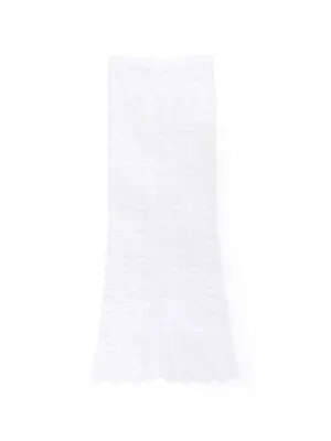 D.exterior Zigzag Knit Maxi Skirt - White