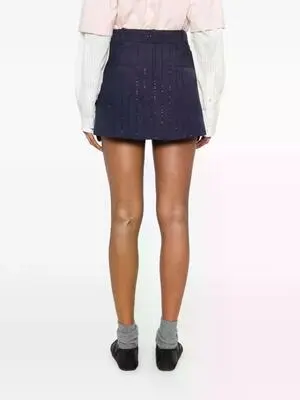 Sandro Sequin-embellished Striped Shorts
