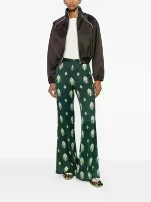 Sandro Paisley Print Palazzo Pants - Green