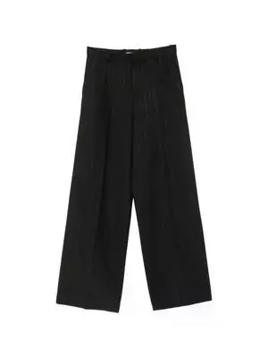 Sandro Pinstripe Pleated Palazzo Pants - Black