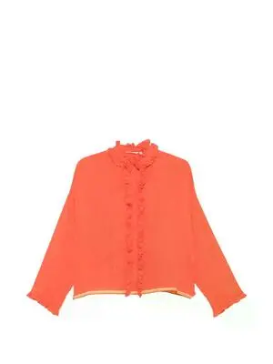INJIRI Ruffled High Neck Blouse