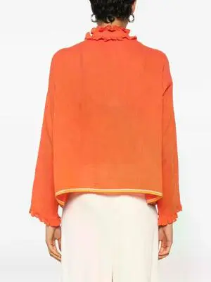 INJIRI Ruffled High Neck Blouse