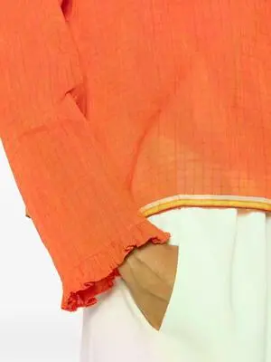 INJIRI Ruffled High Neck Blouse