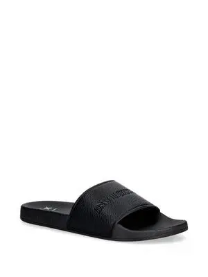 Armani Exchange Grained Leather Slides