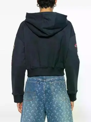 MARINE SERRE Patch Detail Zip-up Hoodie