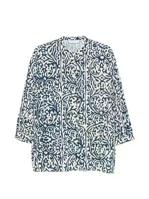 ZANETTI Band Collar Shirt - Neutrals