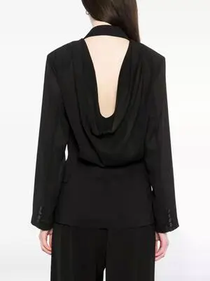YCH Single-breasted Blouse With Chest And Flap Pockets