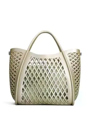 MARC ELLIS Small Flat Basket Tote Bag - Neutrals