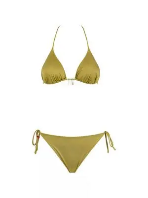 MC2 SAINT BARTH Embellished Triangle Bikini - Green
