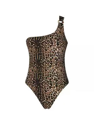 Anjuna One-shoulder Leopard Print Swimsuit - Neutrals