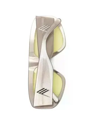 Attico X Linda Farrow Geometric Frame Sunglasses - Silver