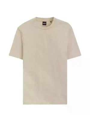 BOSS Jacquard-pattern T-shirt In Cotton - Neutrals