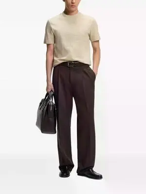 BOSS Jacquard-pattern T-shirt In Cotton
