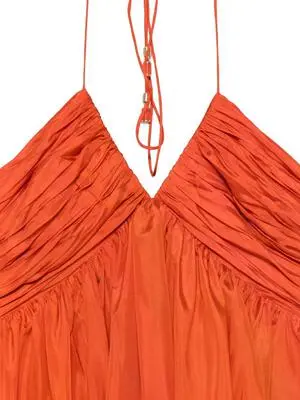 Zimmermann Mahon Ruched Halterneck Maxi Dress