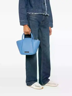 Karl Lagerfeld Icon Grained Leather Logo-plaque Tote Bag - Blue