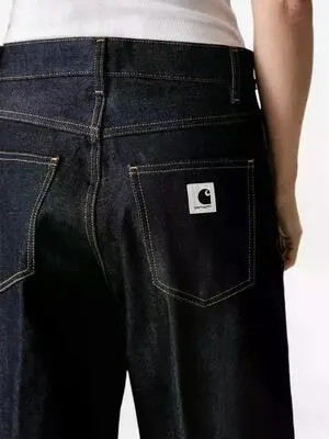 Carhartt Work In Progress Logo Patch Denim Shorts