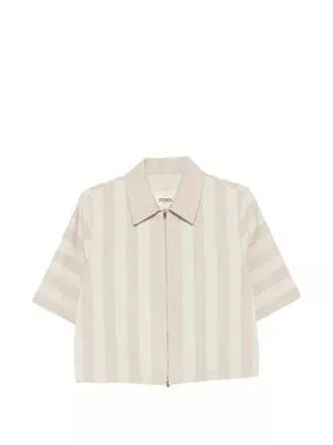 Fendi Striped Short Sleeve Jacket