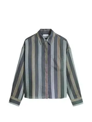 Marc O'polo Striped Long-sleeve Blouse - Grey