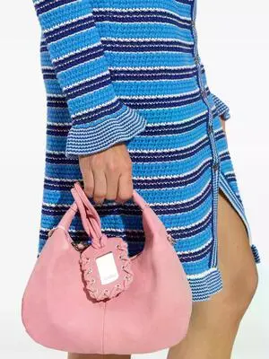 GANNI Logo-plaque Knot-detail Tote Bag - Pink