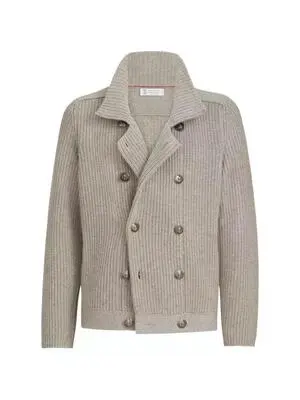 Brunello Cucinelli Notch Lapel Cardigan - Neutrals