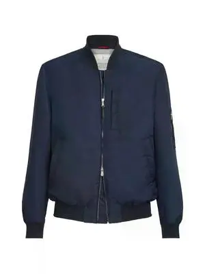 Brunello Cucinelli Ribbed-hem Jacket - Blue