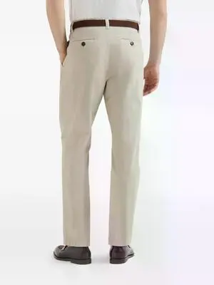 Brunello Cucinelli Peached Cotton Gabardine Garment-dyed Trousers