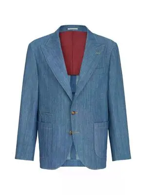 Brunello Cucinelli Peak-lapel Blazer - Blue