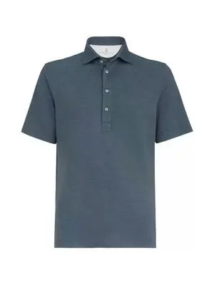 Brunello Cucinelli Half-button Polo Shirt - Blue