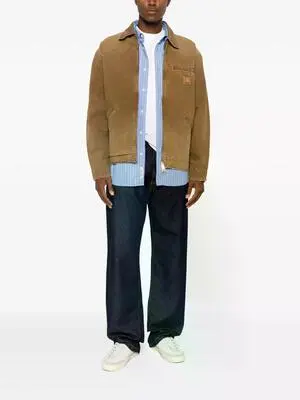 Carhartt Work In Progress Washed Effect Logo Patch Jacket - Brown