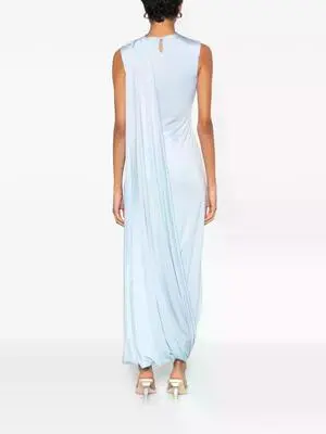 SELF-PORTRAIT Draped Ruched Asymmetric Dress