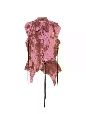 Ottolinger Ruched Ruffled Peplum Blouse - Red