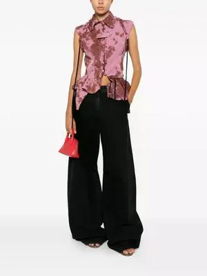 Ottolinger Ruched Ruffled Peplum Blouse
