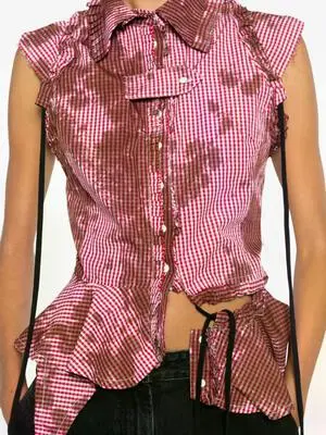 Ottolinger Ruched Ruffled Peplum Blouse