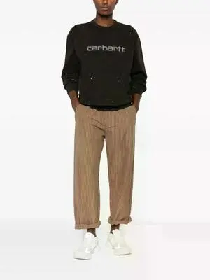 Carhartt Work In Progress Painter Logo Print Cotton Sweatshirt