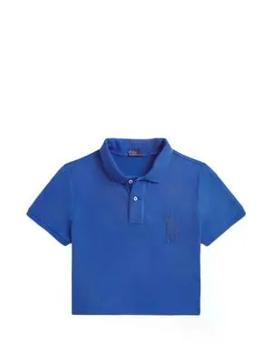 Polo Ralph Lauren Cropped Piqué Polo Shirt - Blue