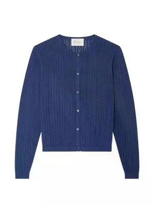 Bonpoint Pointelle-knit Cardigan - Blue