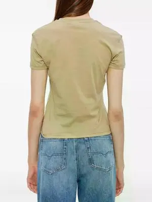 DIESEL® Beige Cotton Logo Print T-shirt