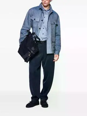 Giorgio Armani Pleated Wide-leg Trousers - Blue