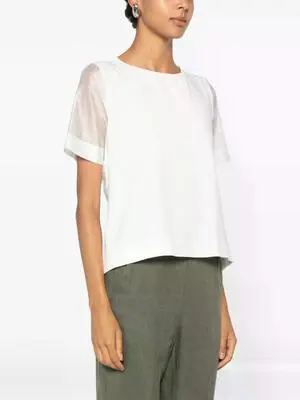 ZANETTI Sheer Panel Short Sleeve T-shirt